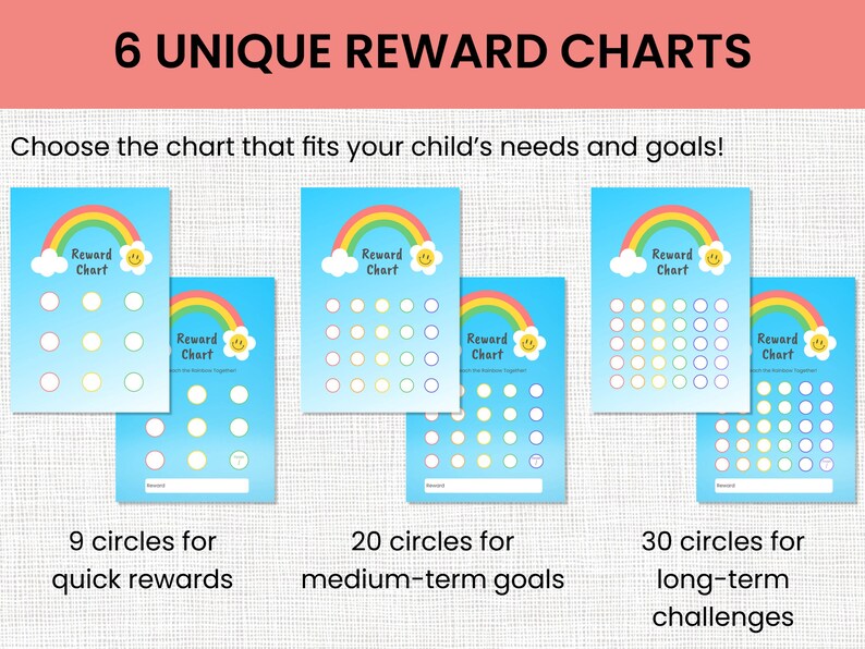 Rainbow Reward Chart Printable Bundle | Kids Chore Chart | Goal Tracker ...