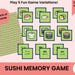 Sushi Memory Game: Bilingual Cards for Kids (digital Download) - Etsy
