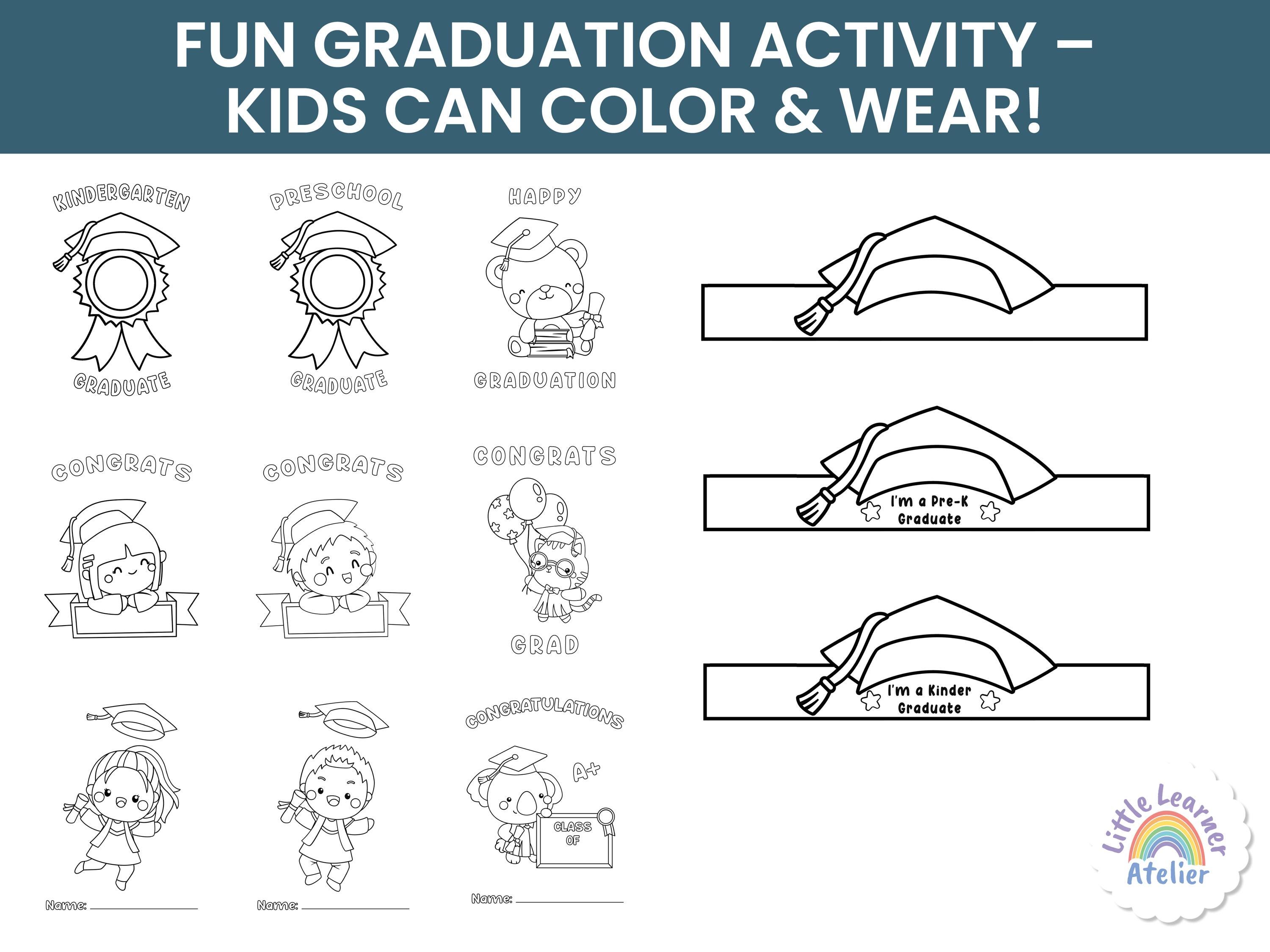 Editable Kindergarten Graduation Certificate + Pre-k Diploma & Coloring ...