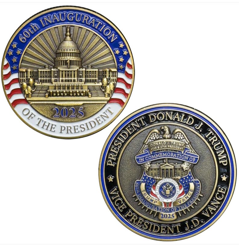 Trump Vance Presidential Inauguration 47th President Challenge Coin ...