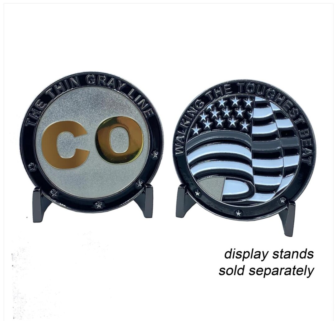 Correctional Officer CO Thin Gray Line Challenge Coin Corrections ...