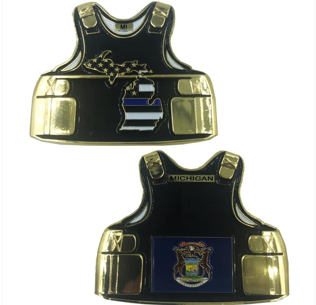 Michigan LEO Thin Blue Line Police Body Armor State Flag Challenge ...
