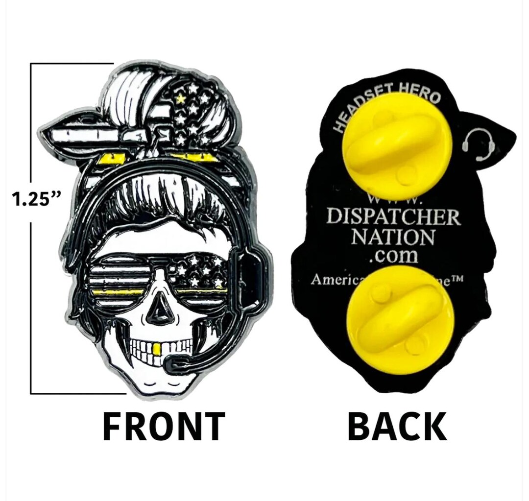 Headset Hero Thin Gold Line Line Pin American Flag Yellow 911 Emergency ...