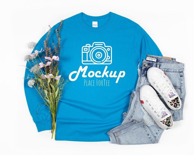 Gildan 2400 Bundle Mockup All Colors Bundle 2400 Long Sleeve Mockup ...