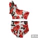 Single Flutter Red Floral Dance Set Great for Dance/ Cheer/ Gymnastics ...