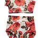 Single Flutter Red Floral Dance Set Great for Dance/ Cheer/ Gymnastics ...