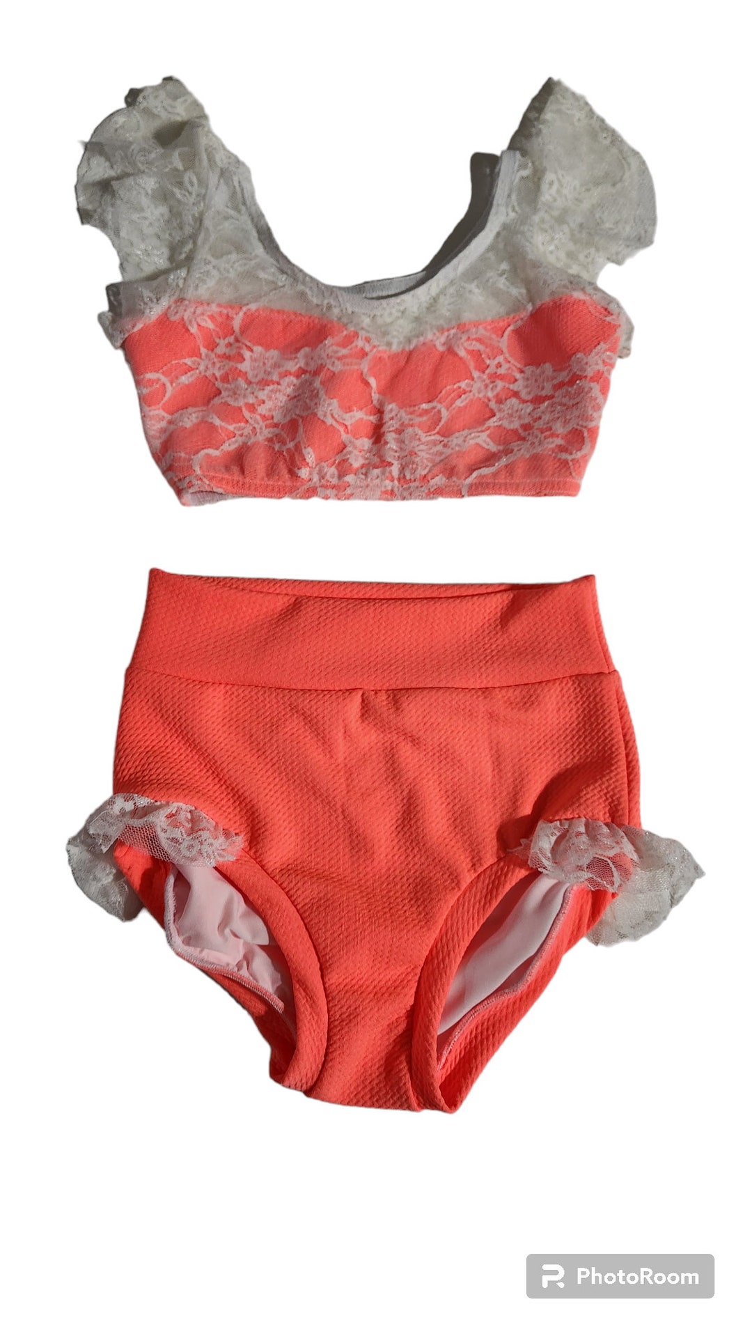 Cream and Coral Dance Wear Set. **great for Dance Practice, Gymnastics ...