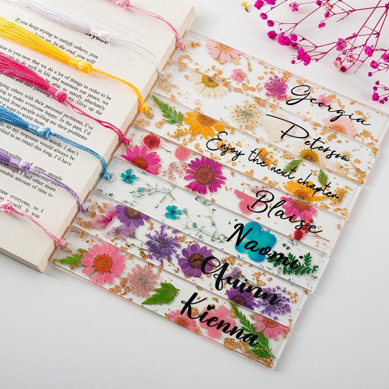 Pressed Flower Bookmark - Etsy New Zealand