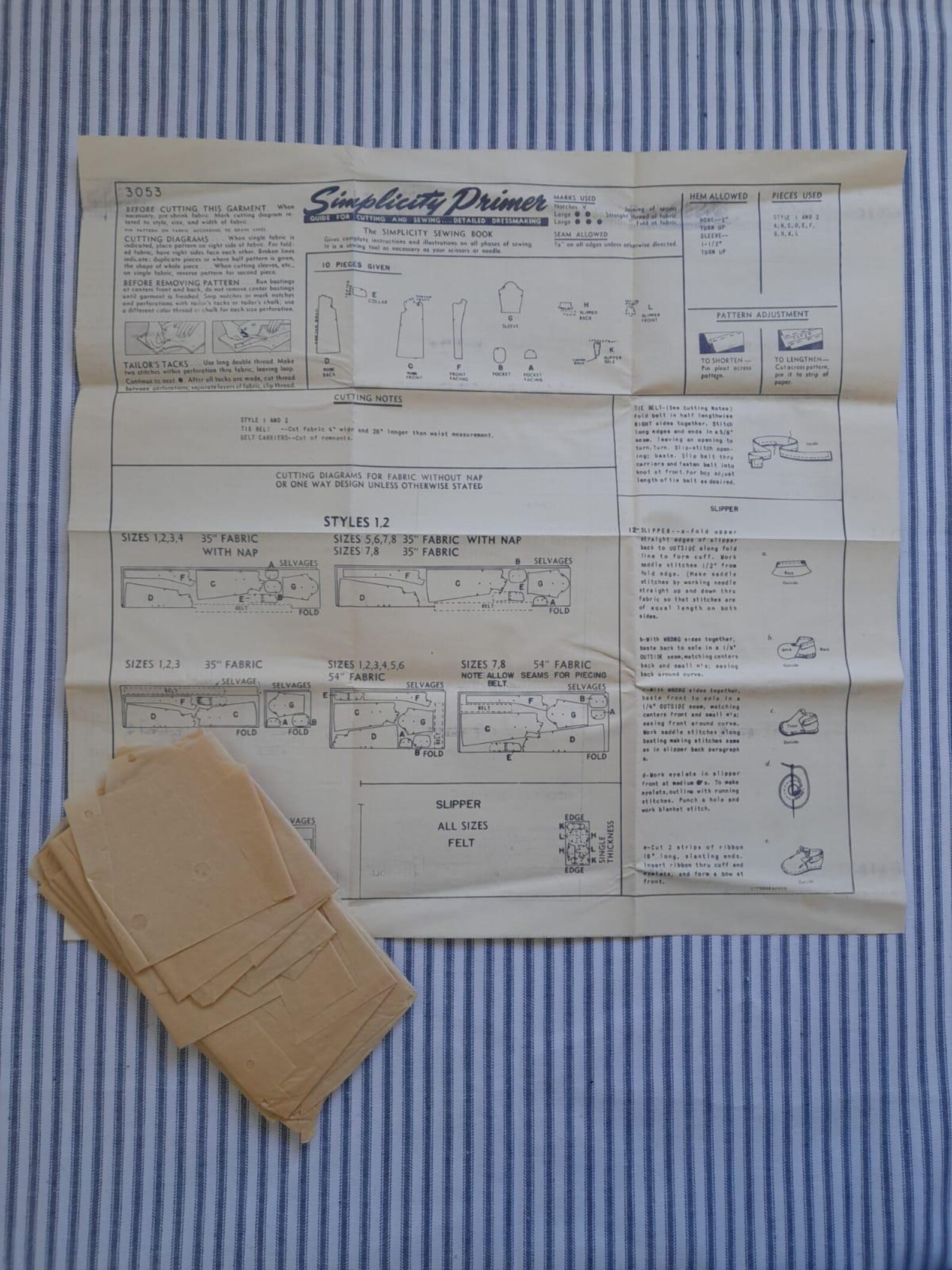 1940's Original Simplicity Sewing Pattern 3053 Child's Robe and ...