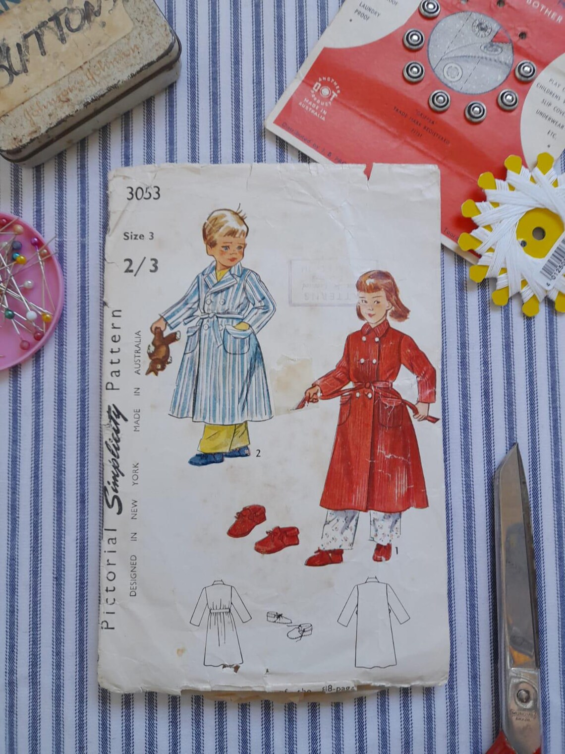 1940's Original Simplicity Sewing Pattern 3053 Child's Robe and ...