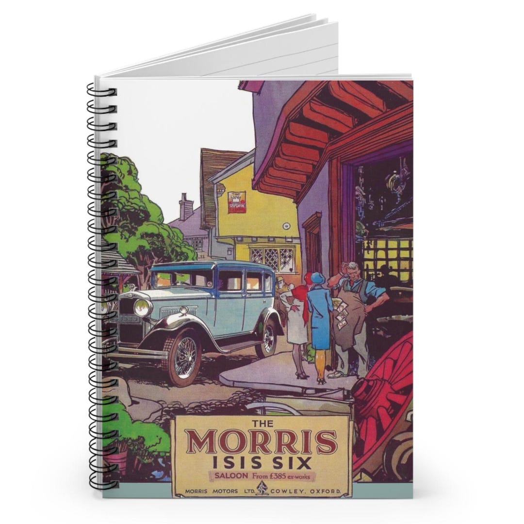 Morris Classic Car 1930s Spiral Notebook Ruled Line Vintage Style ...