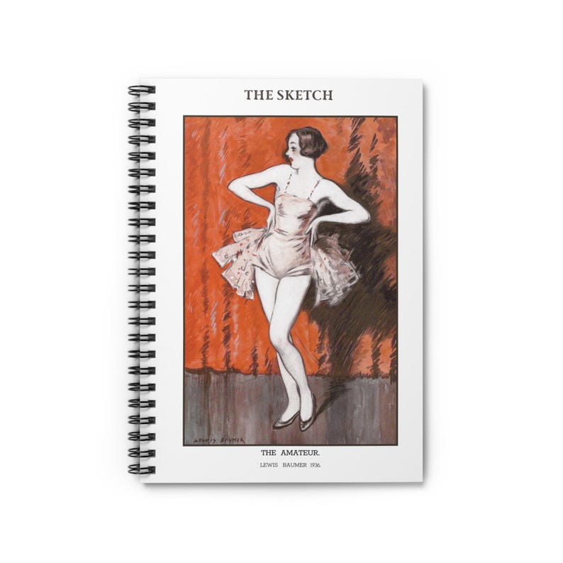 1930s Dancer Spiral Notebook Vintage Style Ruled Line Journal, Dance ...