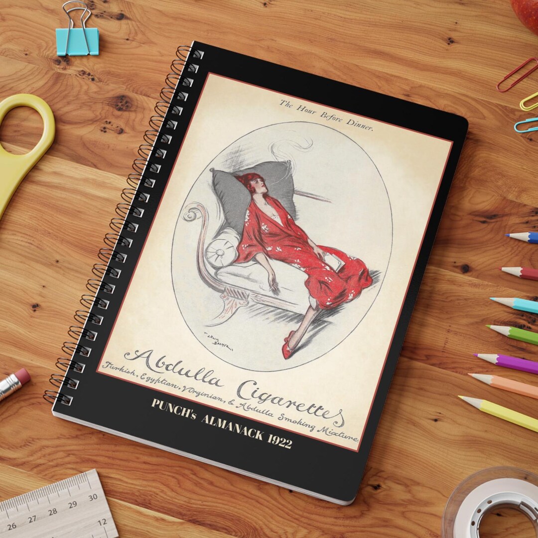 Journal, 1920s Cigarette Advert, Notebook, A5, Softcover Journal, Art ...
