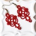 Red Statement Earrings | Red Lace Earrings | Red Dangle Earrings | Red ...