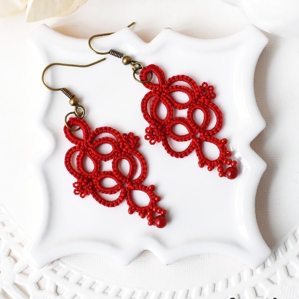 Red Earrings - Etsy