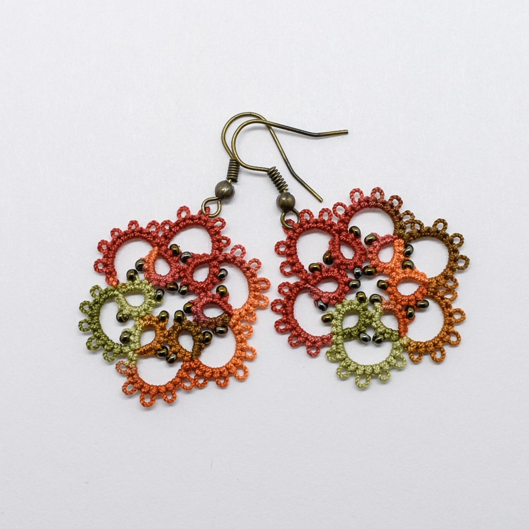 Fall Earrings Thanksgiving Earrings Floral Earrings Lace Earrings ...