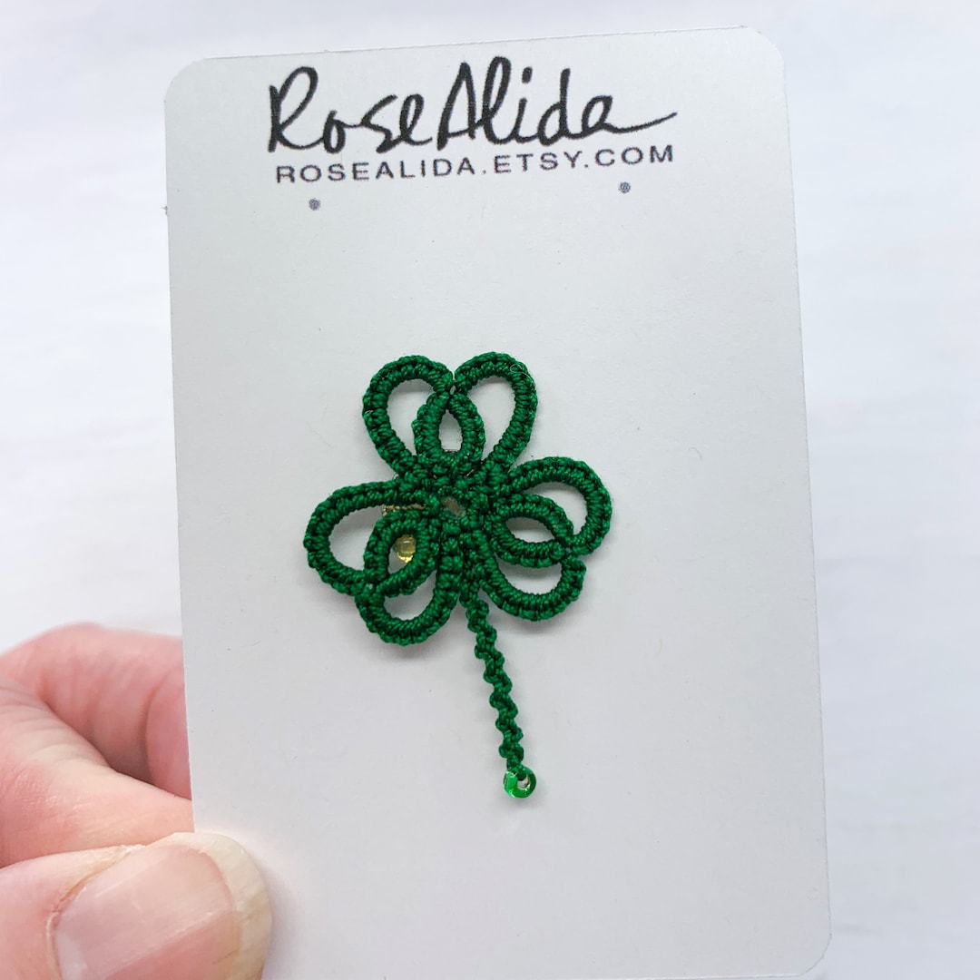 Lace Shamrock Pin – St. Patrick's Day Irish Clover Brooch – Celtic Pins ...