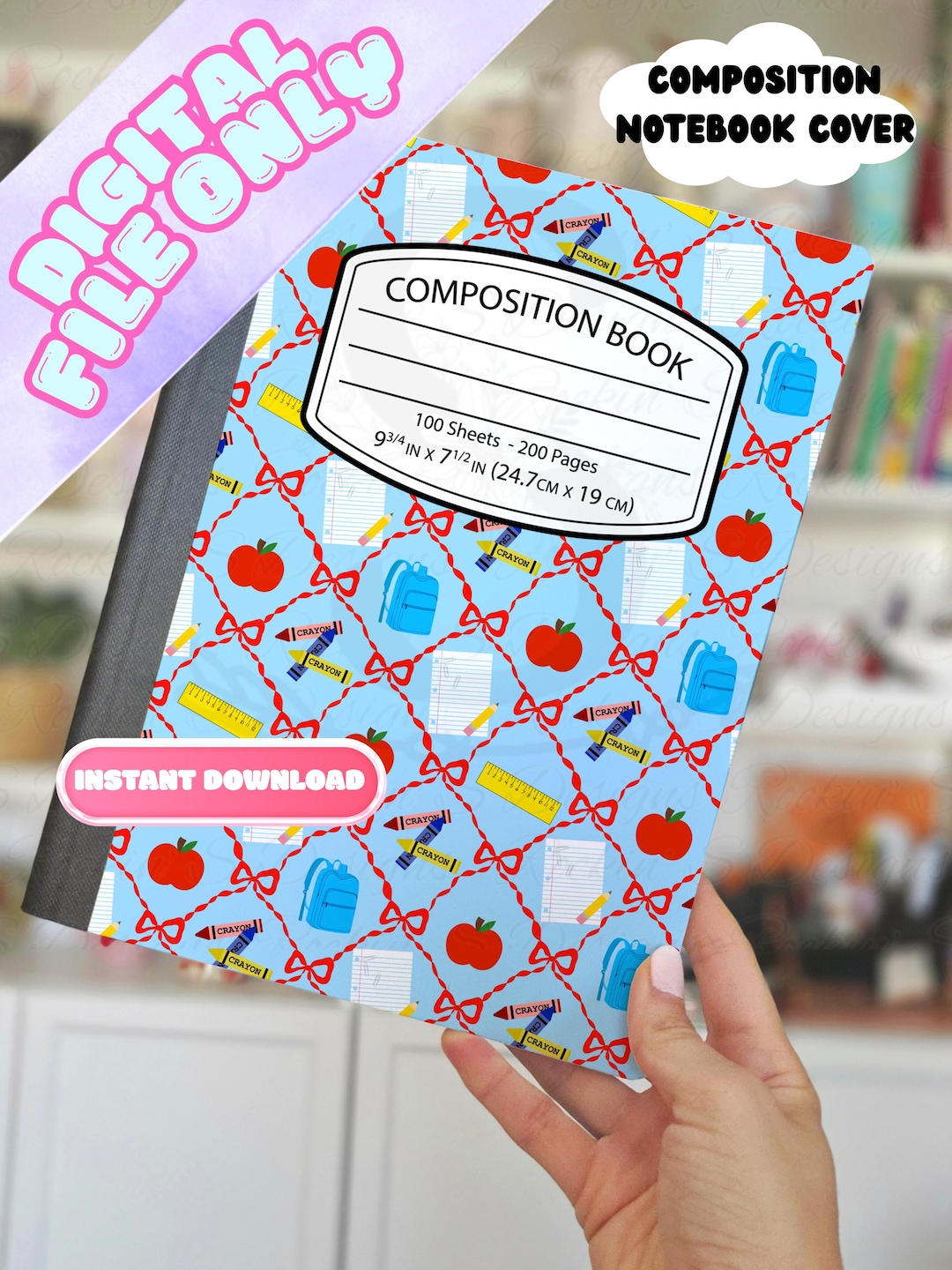 Printable Composition Notebook Cover PNG Back to School Personal ...