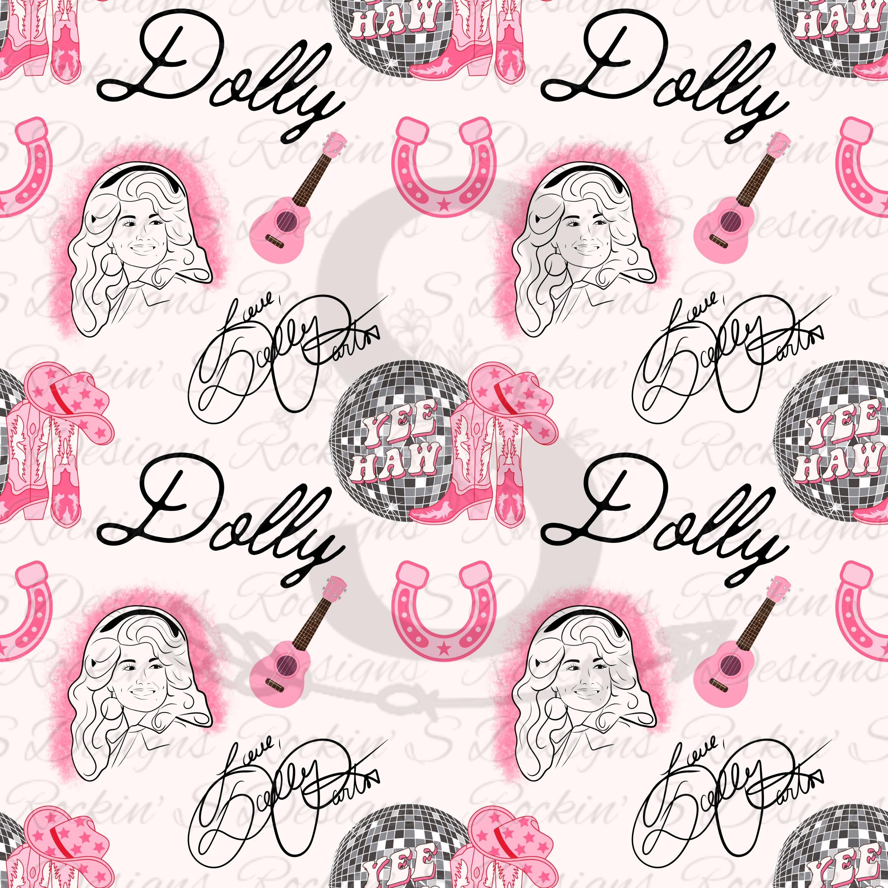 Dolly Parton Seamless Pattern Digital Paper Yeehaw Disco Country Music ...