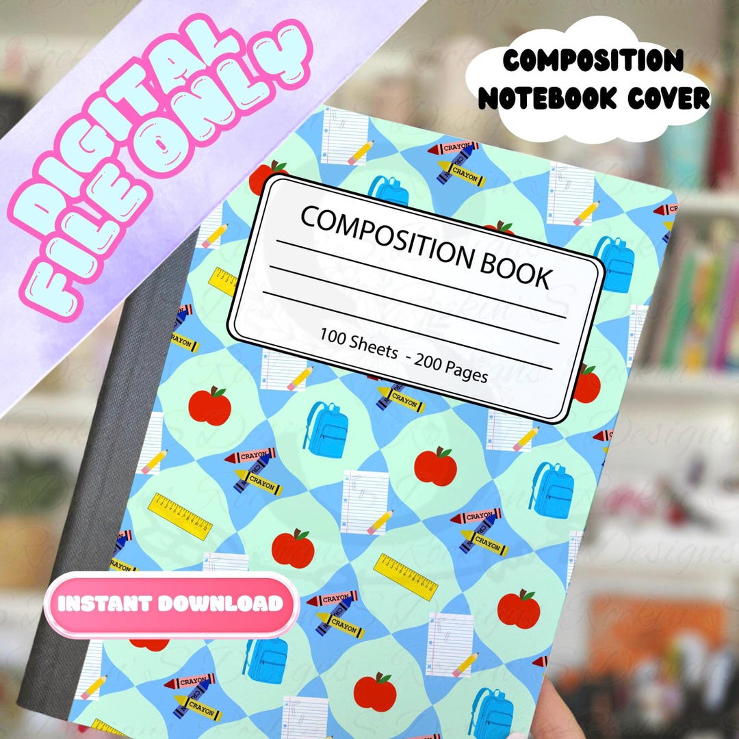 Printable Composition Notebook Cover PNG Back to School Personal ...