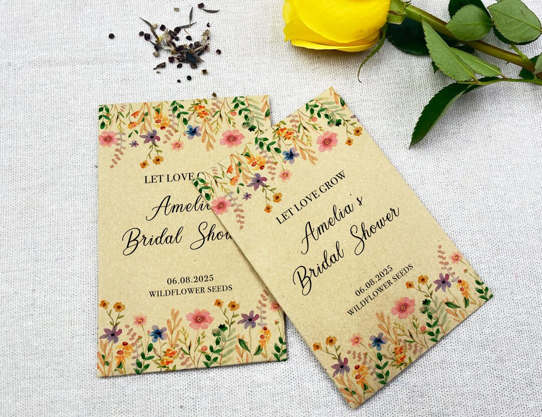 Bulk Bridal Shower Favor Seed Packets/let Love Grow Bridal Shower Seed ...
