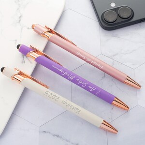 Personalized Metal Ballpoint Pen, Custom Soft Touch Stylus, Wedding ...