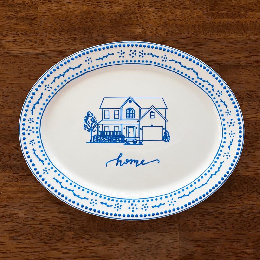 Hand Painted Home Personalized Decorative Dining Platter | Newlywed ...