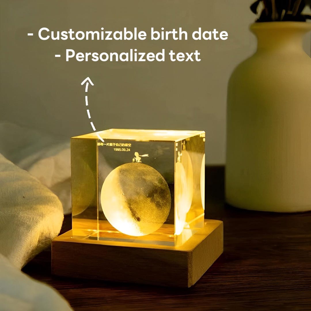 Custom Little Prince Night Light | Personalized Crystal Lamp| Perfect ...