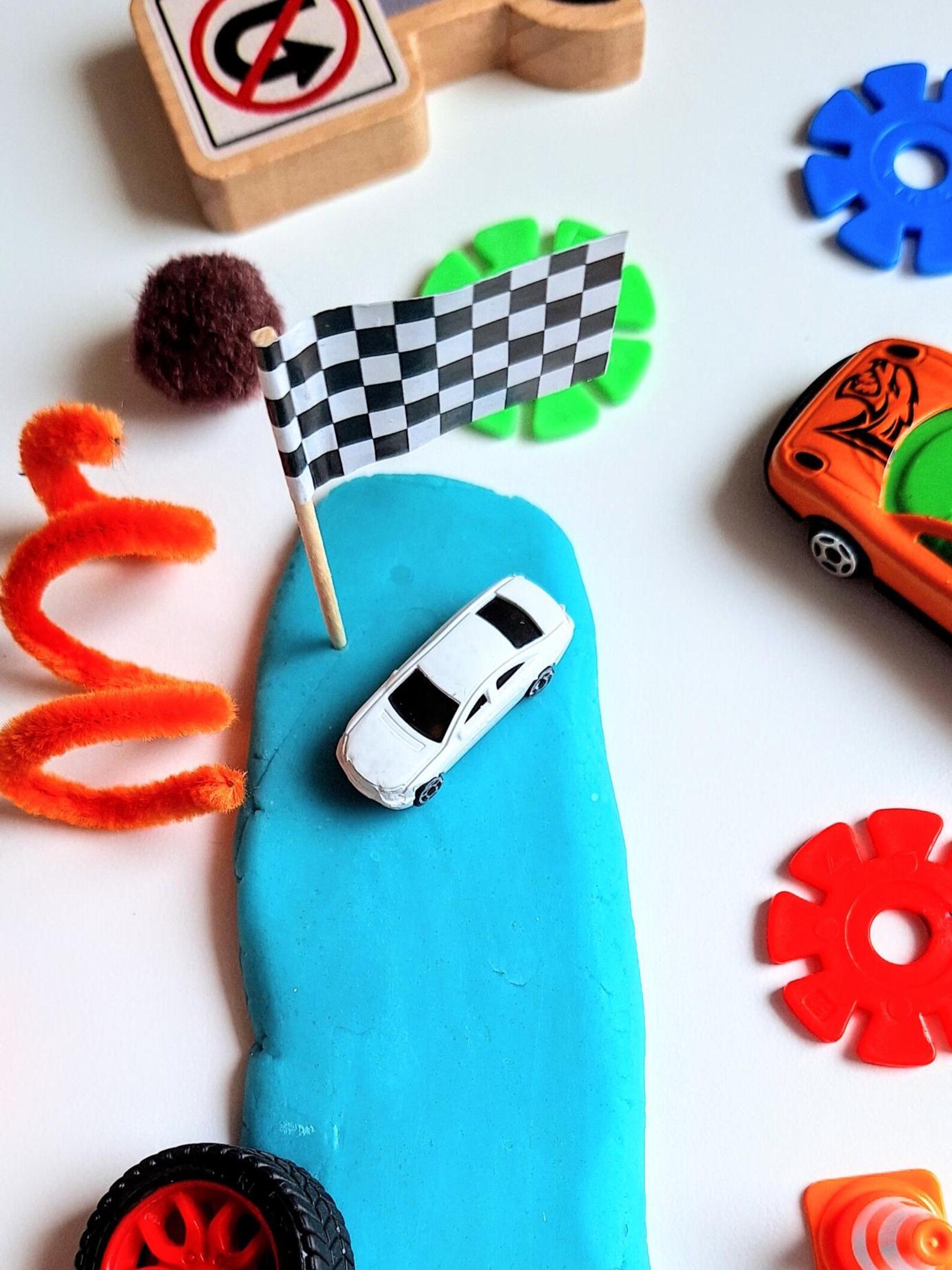 Car Play Dough Jar Gift Racecar Birthday for Kids Goodie Bags Playdough ...