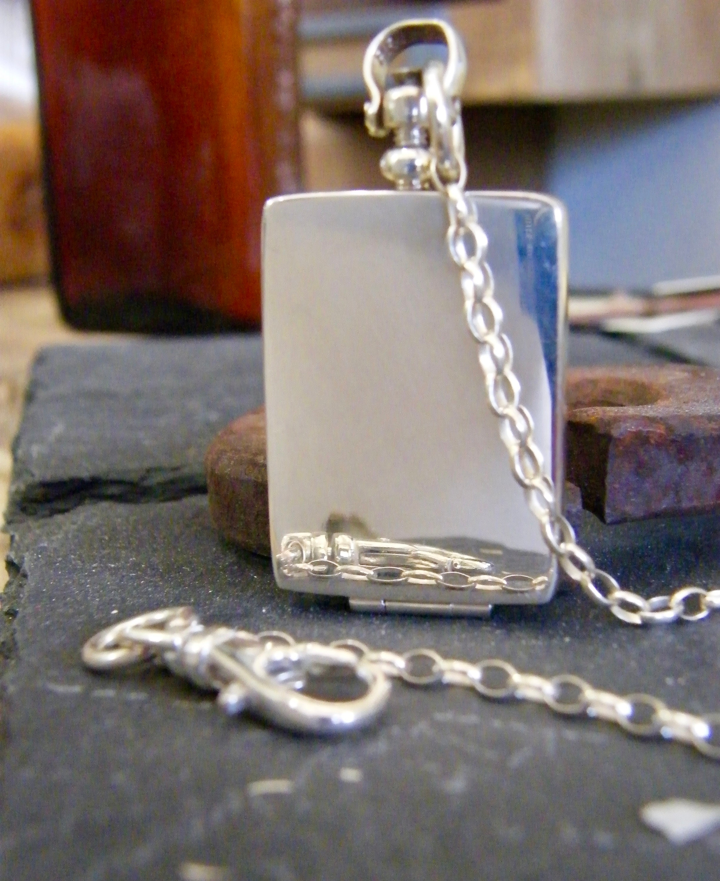 Men's pocket locket sterling silver photo pocket locket | Etsy