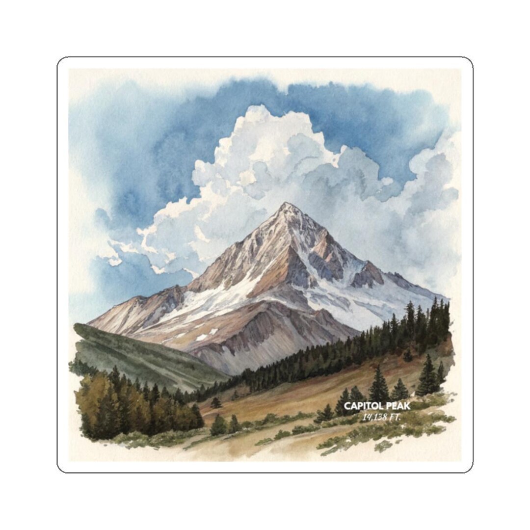 Capitol Peak Sticker, Rocky Mountain Sticker, Nature Die-cut Stickers ...