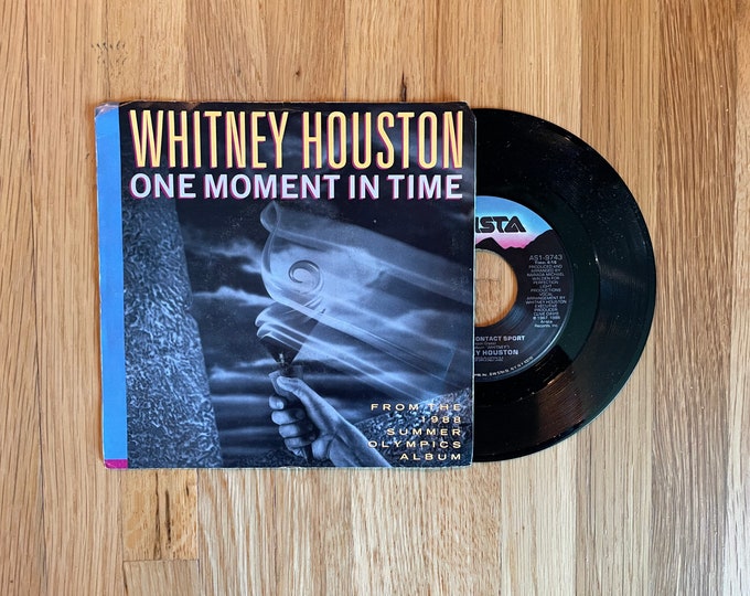 Vinyl Record Whitney Houston One Moment in Time 7 45 RPM Single 1988 ...