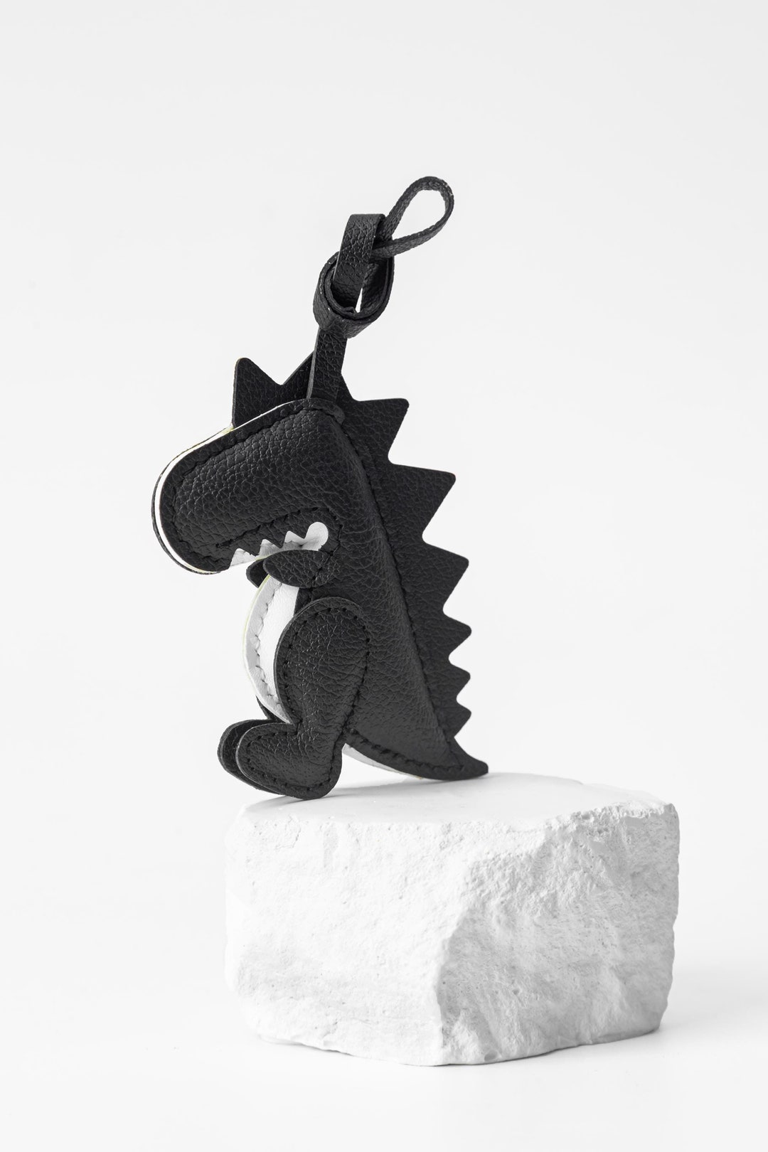 Dinosaur Leather Charm Dinosaur Bag Charm Keychain Accessory Unique ...