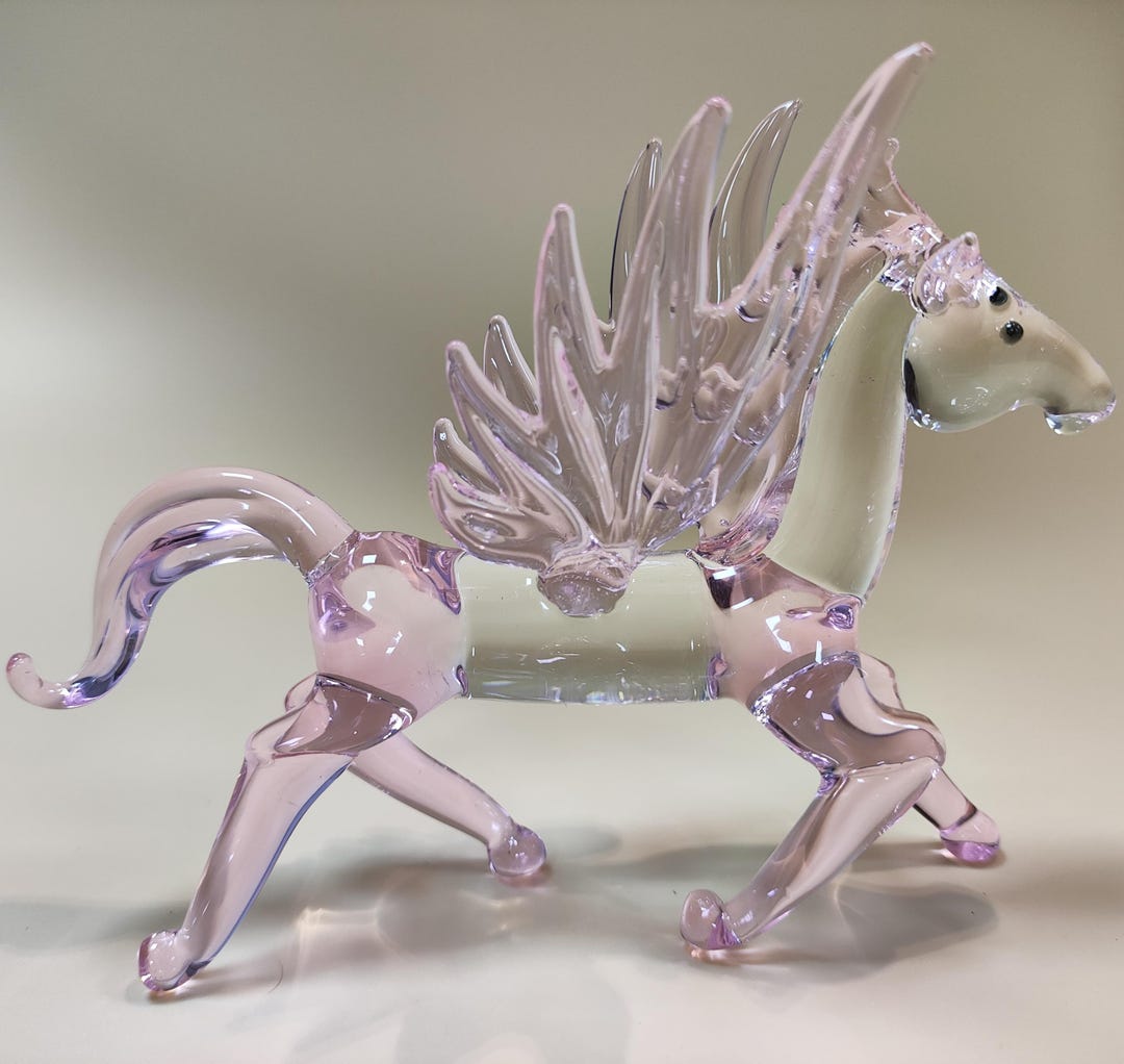 Handcrafted Pegasus Glass Sculpture – Unique Mythical Decor or ...