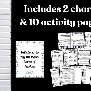 Piano Names of the Notes Printable - Etsy