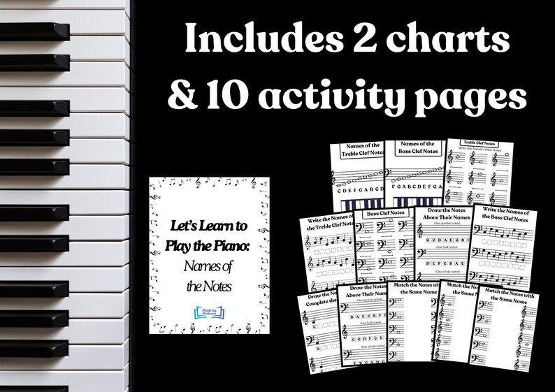 Piano Names of the Notes Printable - Etsy
