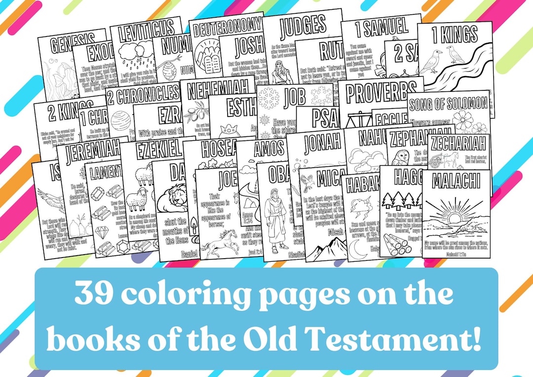Books of the Old Testament Coloring Pages - Etsy