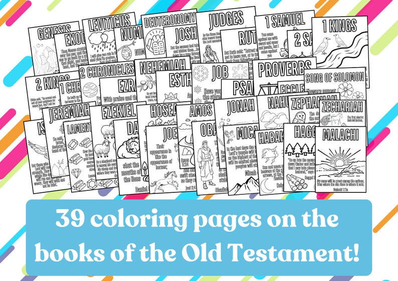 Books of the Old Testament Coloring Pages - Etsy