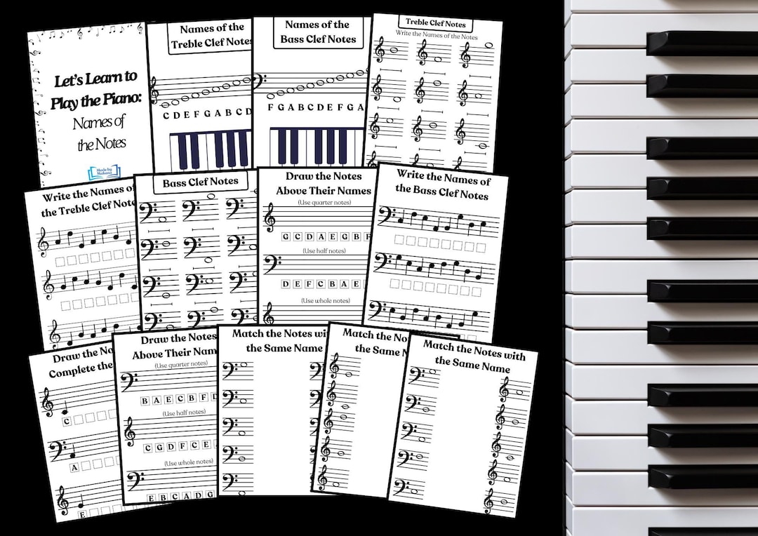 Piano Names of the Notes Printable - Etsy