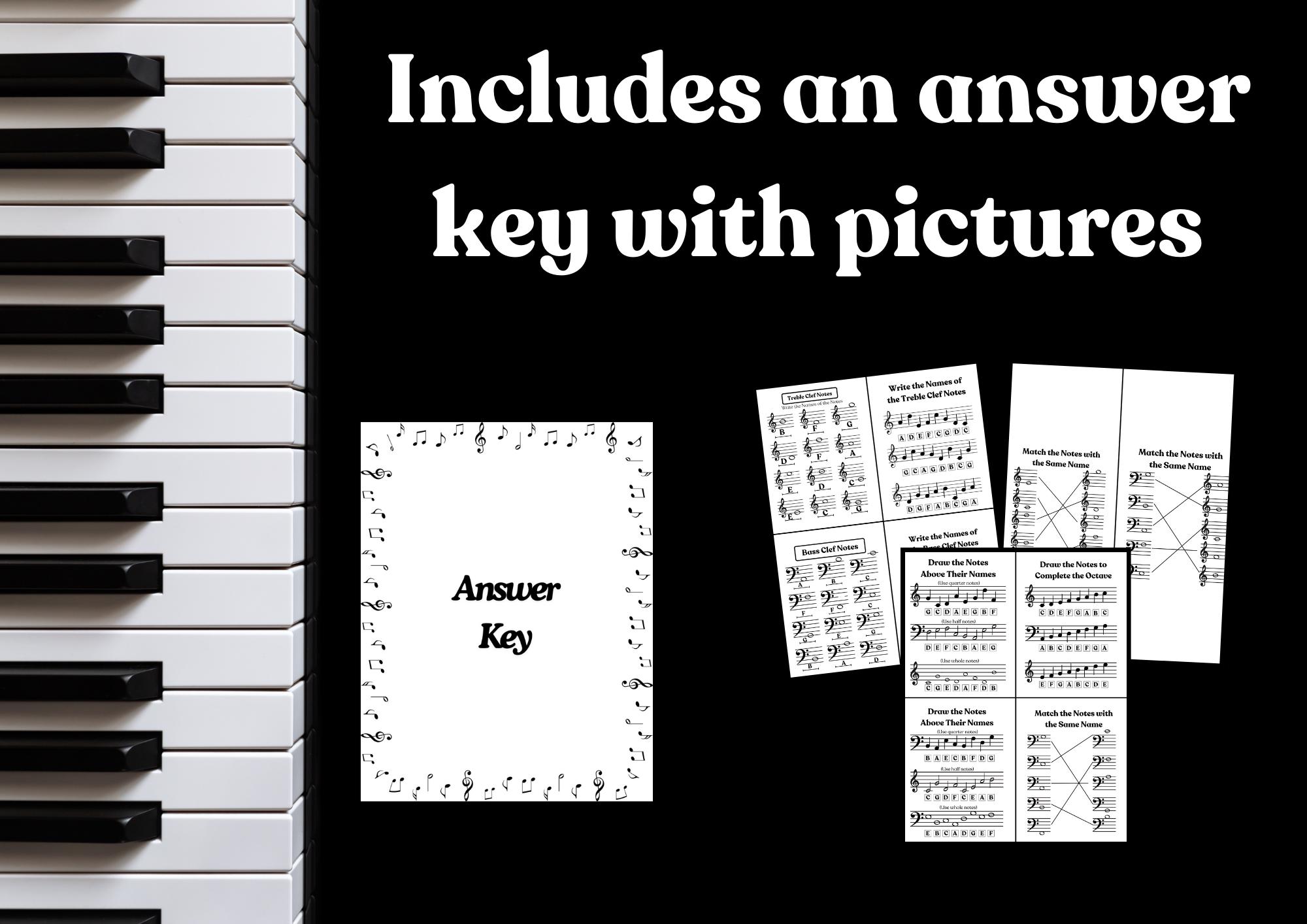 Piano Names of the Notes Printable - Etsy