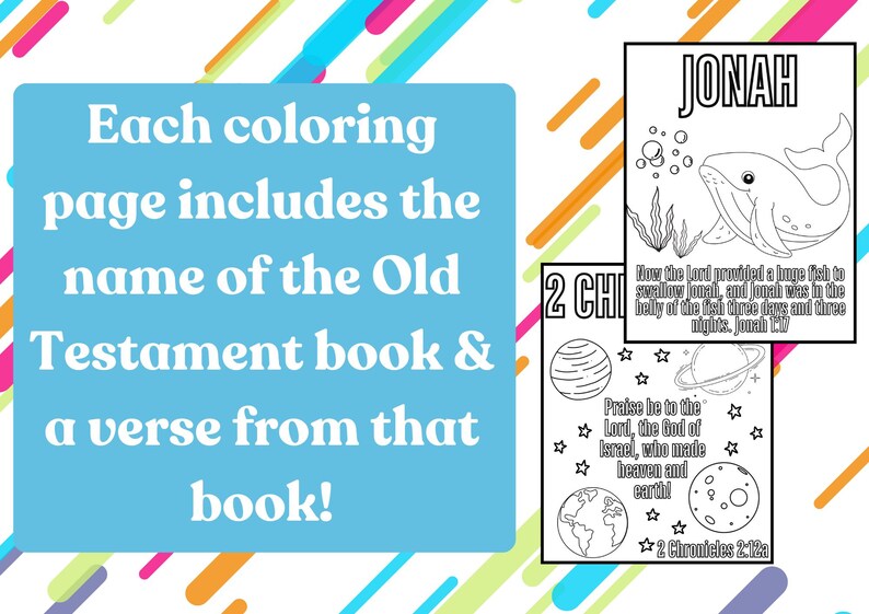 Books of the Old Testament Coloring Pages - Etsy