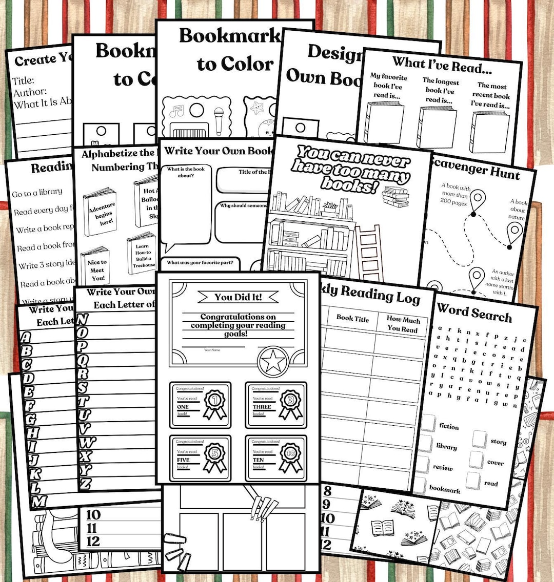 Learn to Love Reading Activity Pages - Etsy