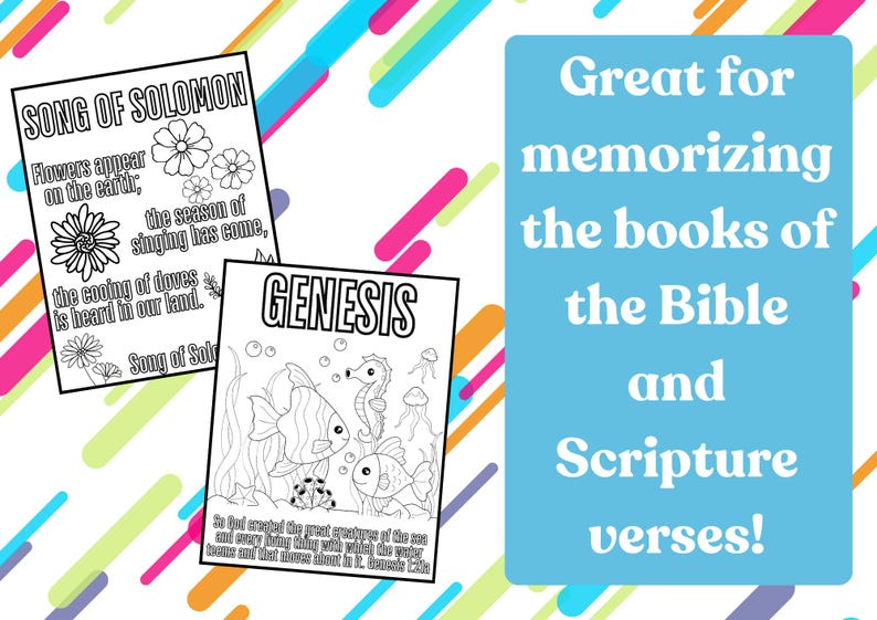 Books of the Old Testament Coloring Pages - Etsy