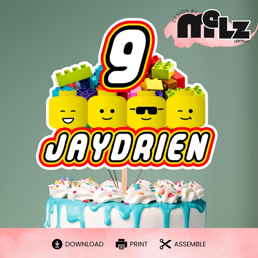 Personalized DIGITAL, Printable, Blocks Cake Topper, Building Blocks ...