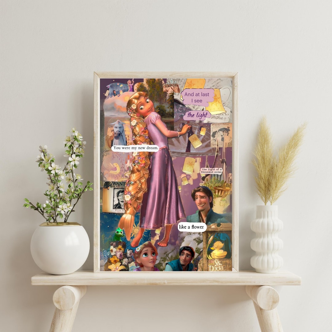 Tangled-inspired Magazine Collage - Digital Wall Art for Disney and ...