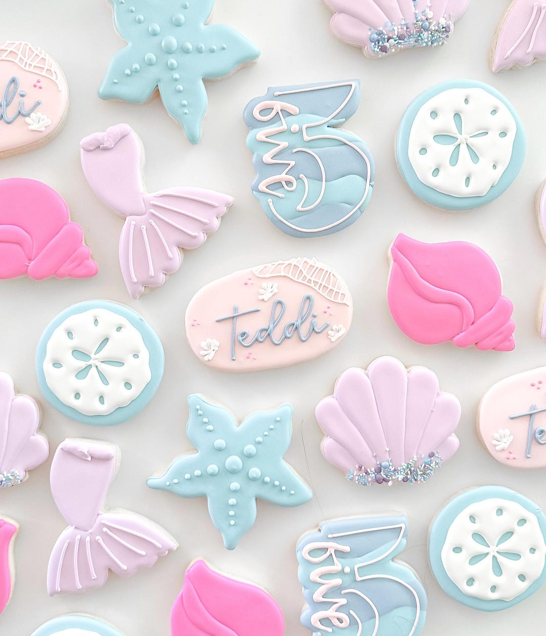 Mermaid Beach Decorated Sugar Cookie Set - Mermaid Ariel Beach Under ...