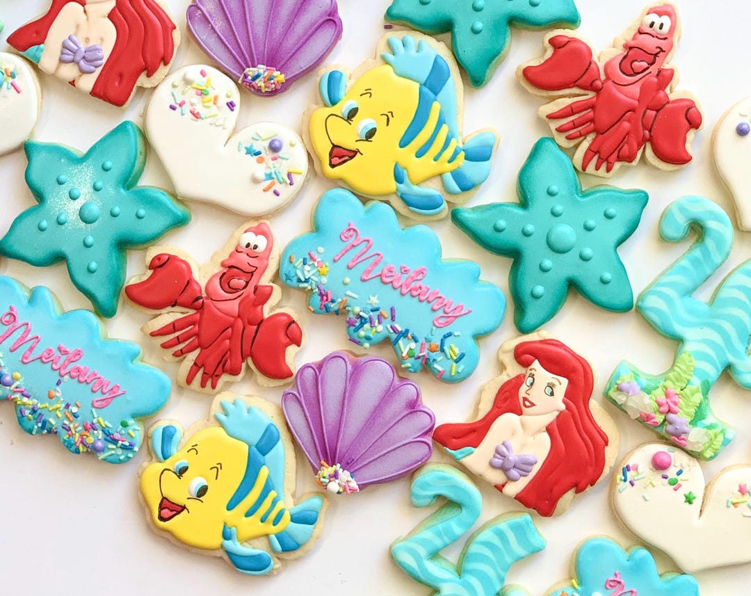 Little Mermaid Decorated Sugar Cookie Set - Ariel Princess Girly ...