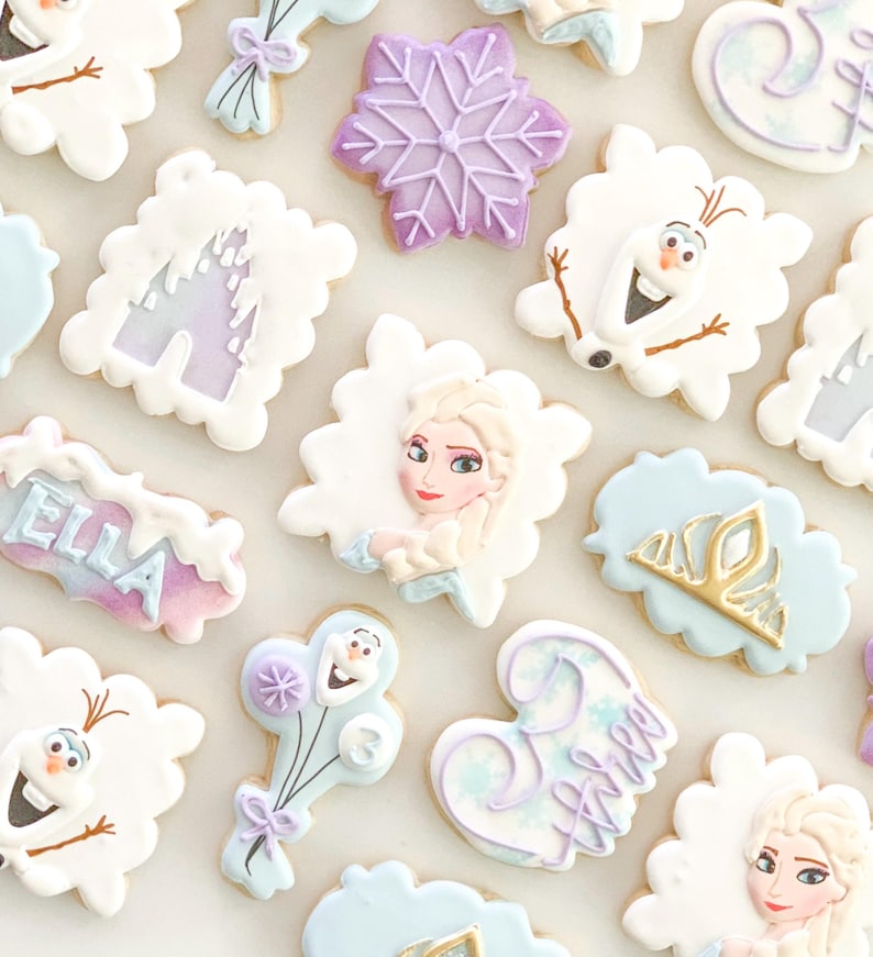 Frozen Decorated Sugar Cookie Set - Elsa Olaf Princess Birthday Party ...