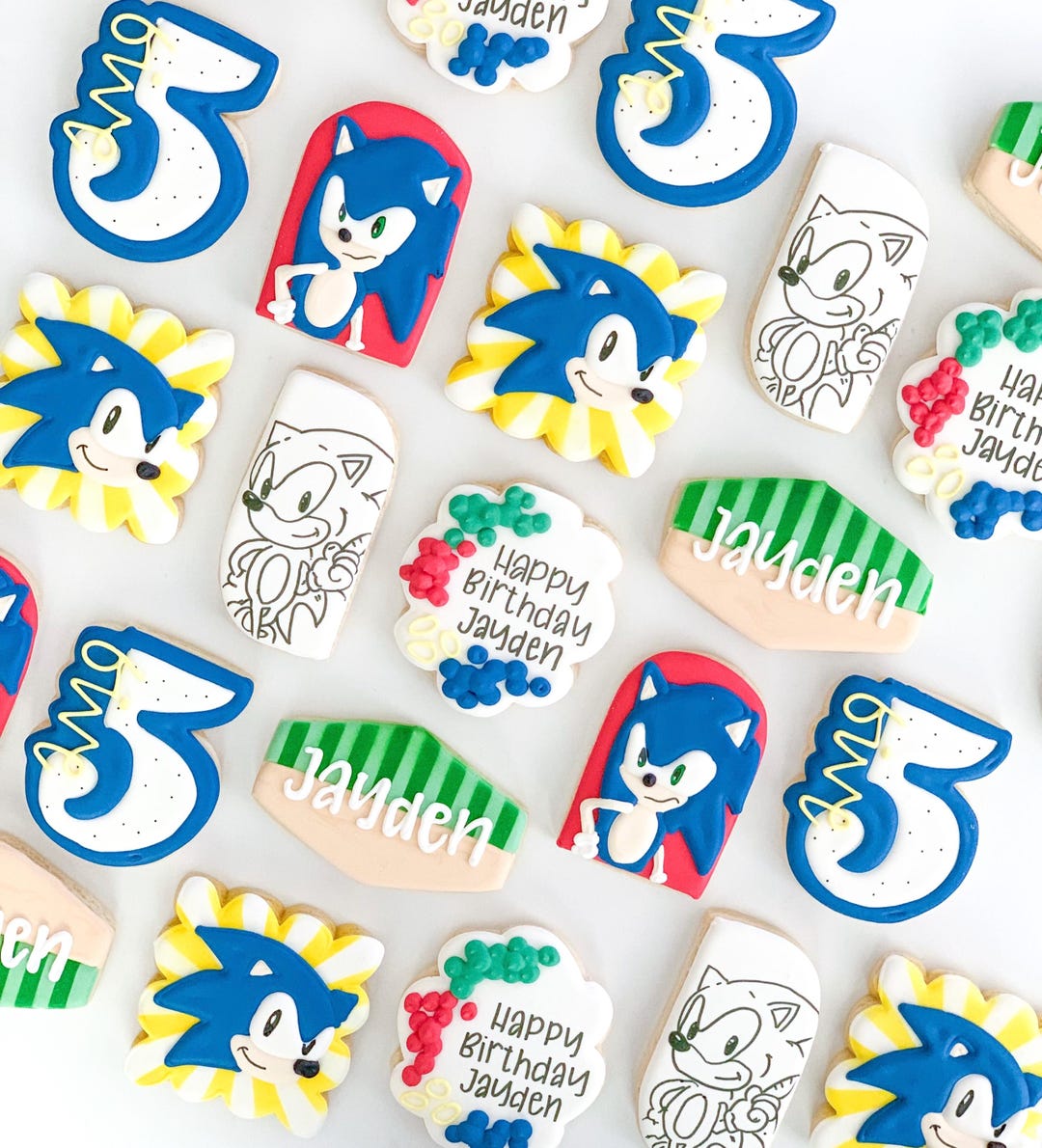 Sonic Decorated Sugar Cookie Set - Sonic Movie Party Favor - Etsy