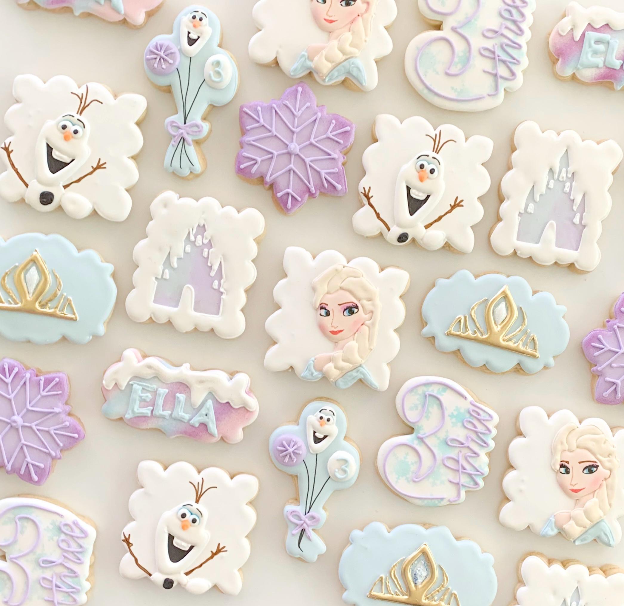 Frozen Decorated Sugar Cookie Set - Elsa Olaf Princess Birthday Party ...